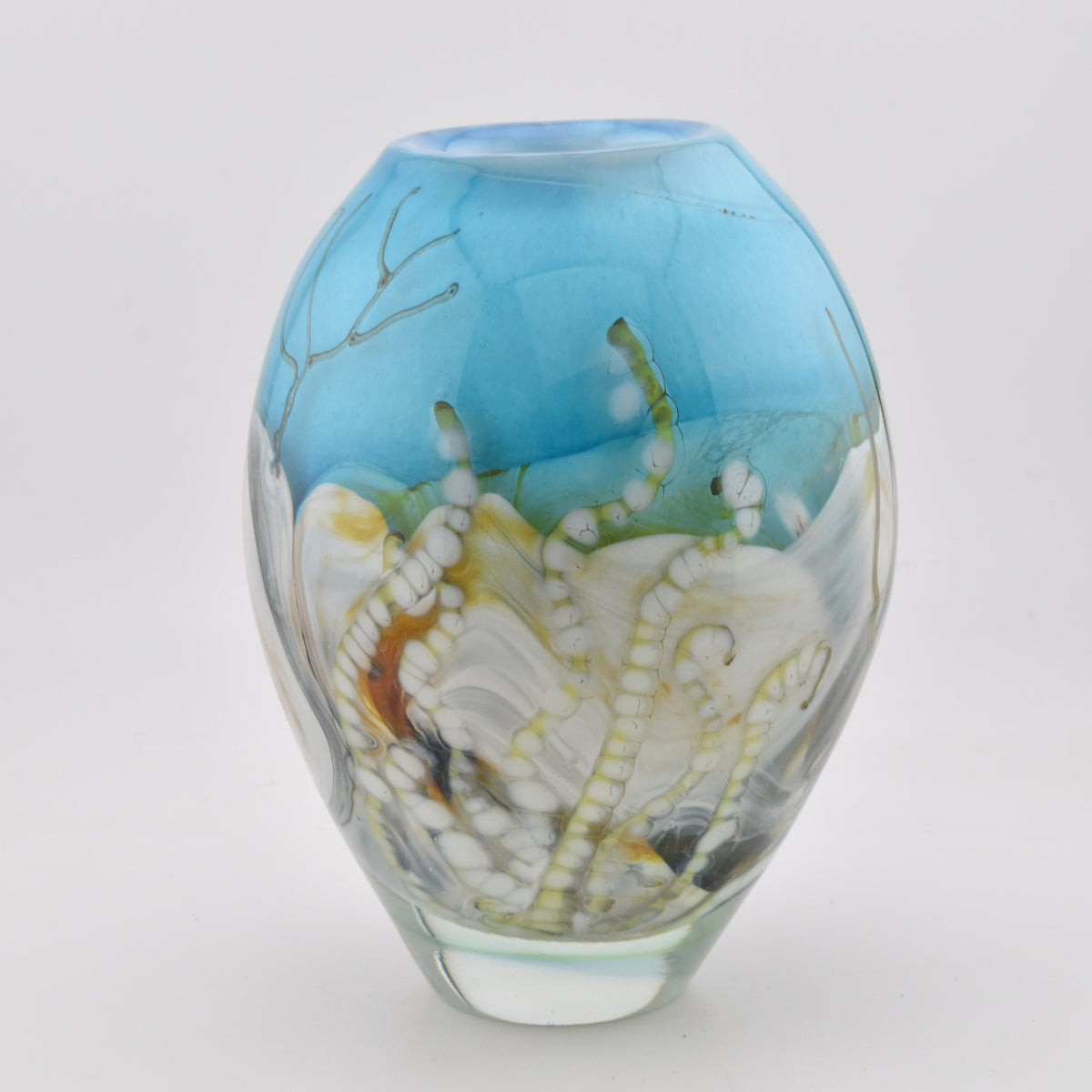 Underwater "Octopus Journey" Ginger Jar Shaped Vase – Siddy Langley Glass