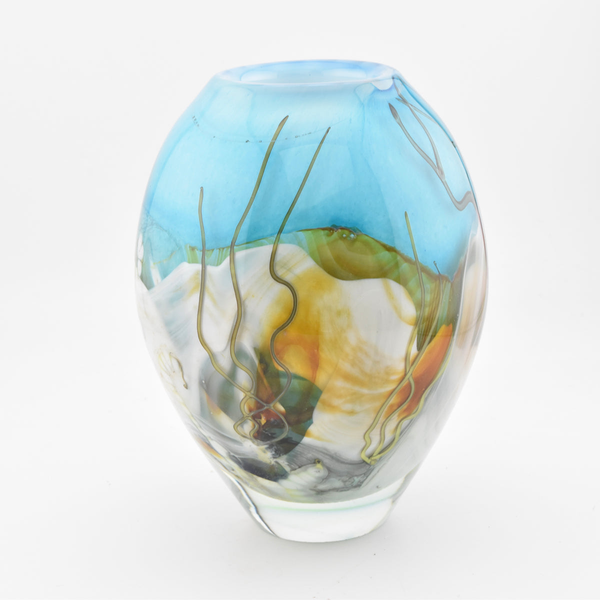 Underwater "Octopus Journey" Ginger Jar Shaped Vase – Siddy Langley Glass