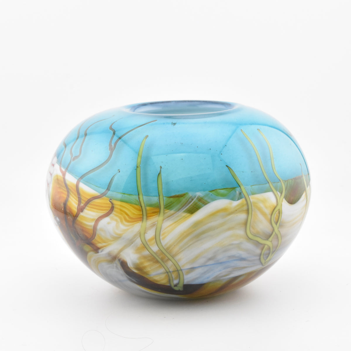 Underwater "Octopus Journey" Round Vase – Siddy Langley Glass